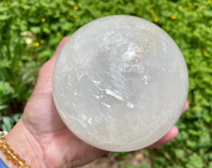 Stunning XL White Calcite Sphere! Amplification and Energetic ...