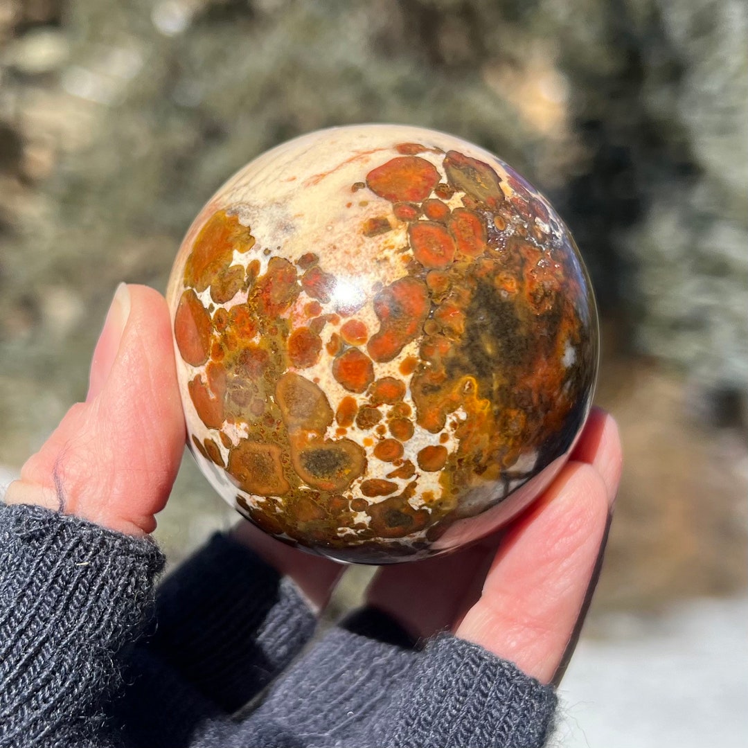 Gorgeous Spotted Agate Sphere! Ground and Connect to Nature! - Etsy