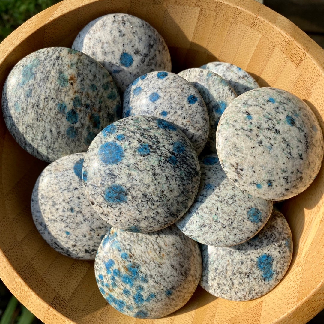 Raindrop Azurite K2 Stone Rounds! Palm Stone for Spiritual ...