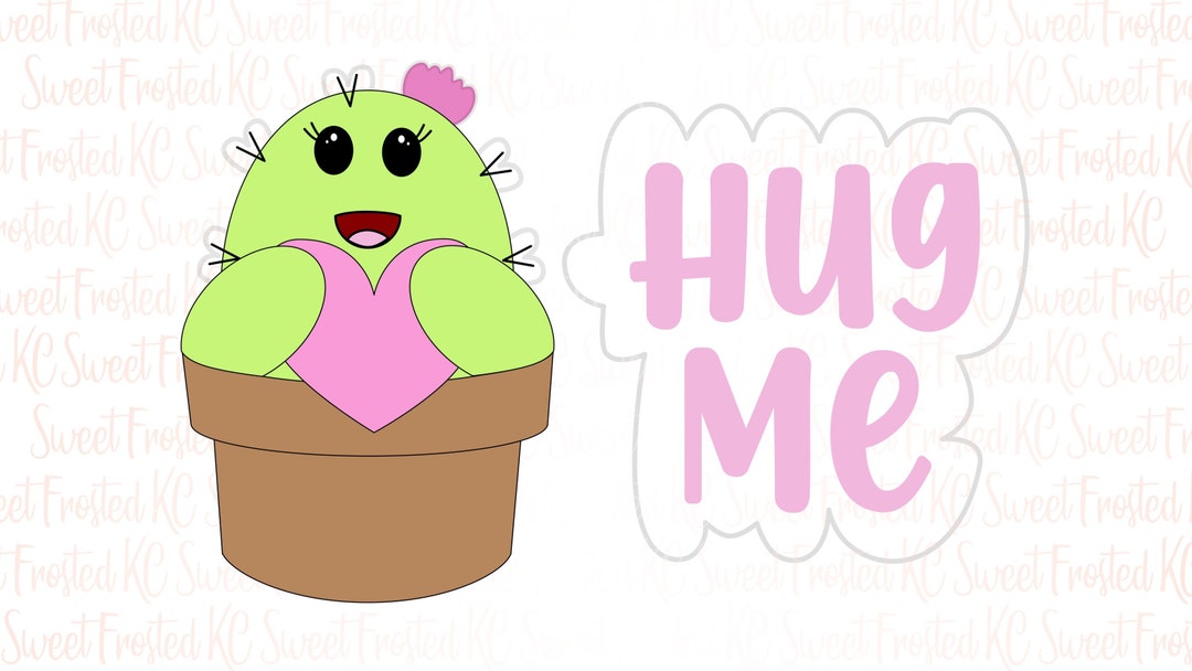 Hug Me Valentine Cactus Cookie Cutters 2pc Set - Etsy