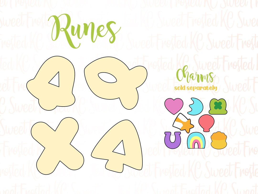 Lucky Charms Runes Cookie Cutter 4 Pc Set - Etsy