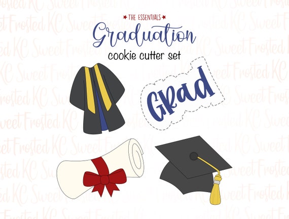 Graduation Cookie Cutter Set 4pc - Etsy