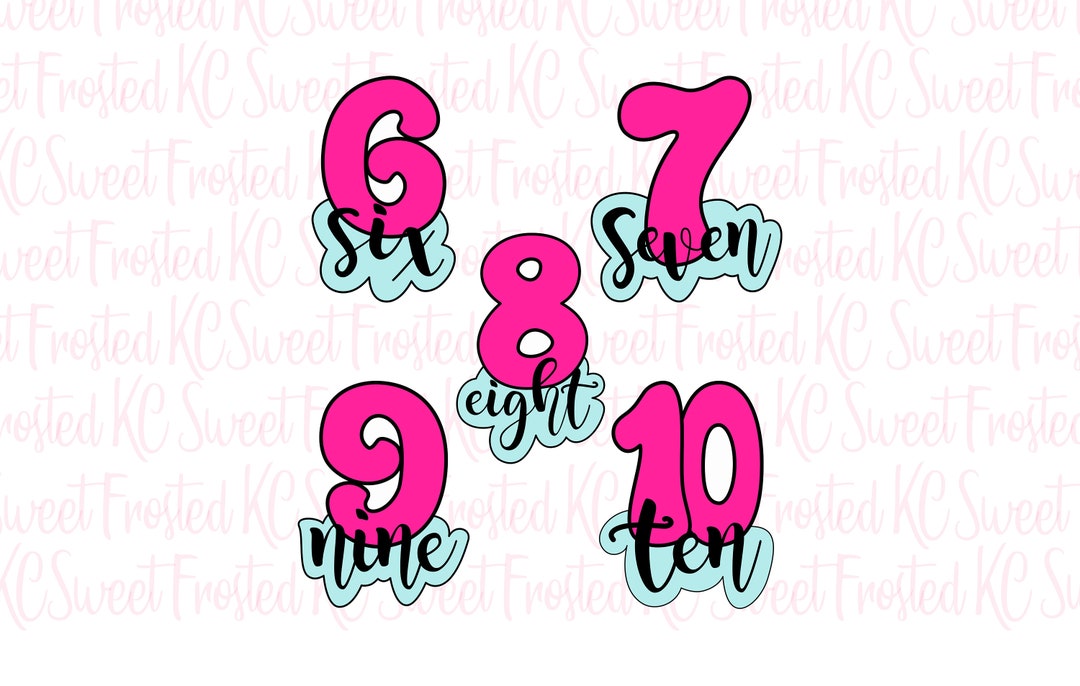 Funky Lettered Numbers 6-10 Cookie Cutter Set - Etsy