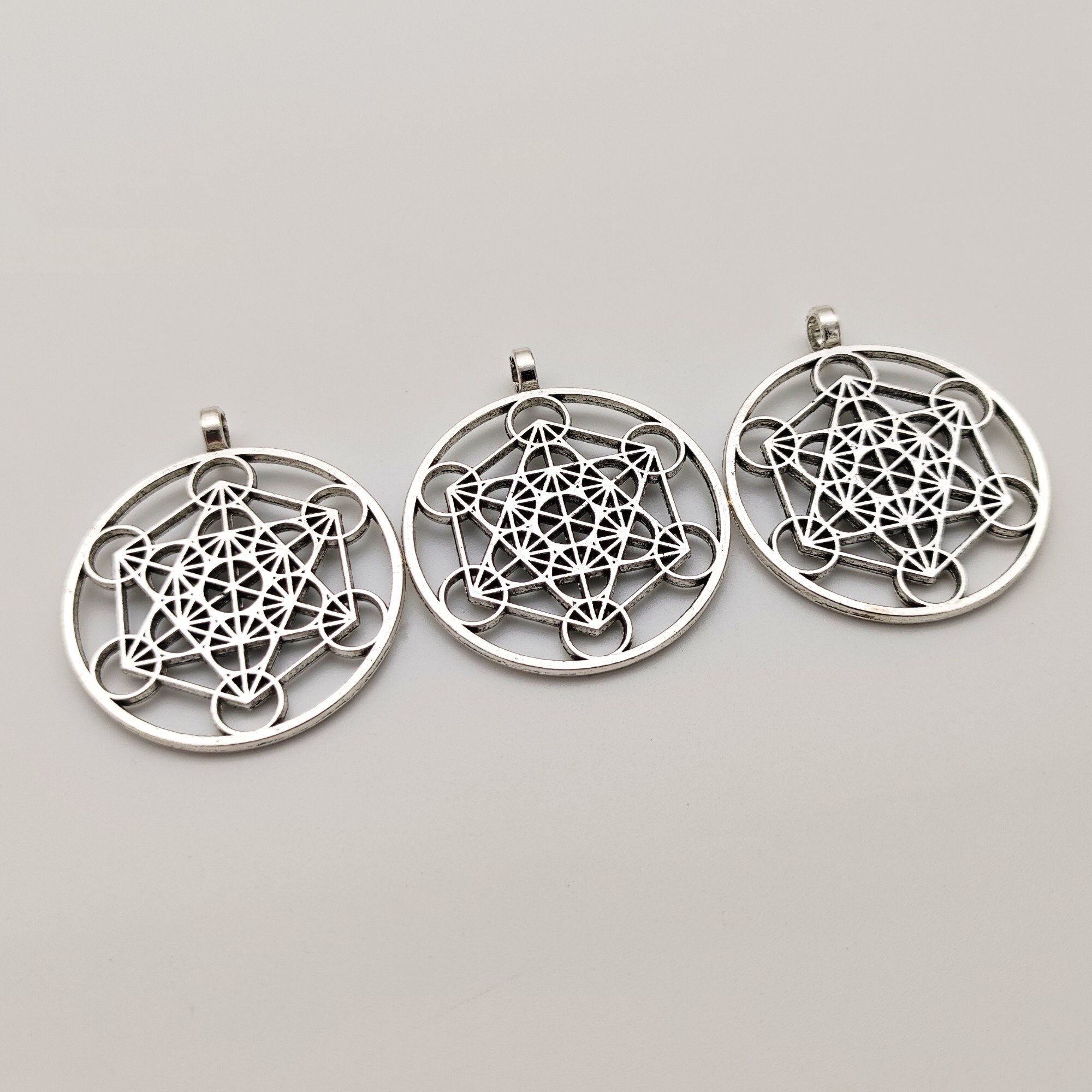 Metatron's Cube Metal Charm Sacred Geometry Mandala Orgone Supplies ...