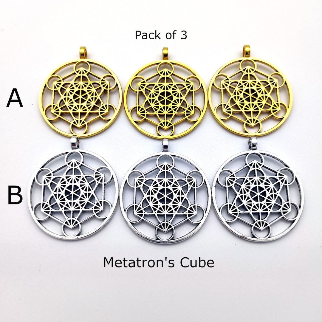Metatron's Cube Metal Charm Sacred Geometry Mandala Orgone Supplies ...
