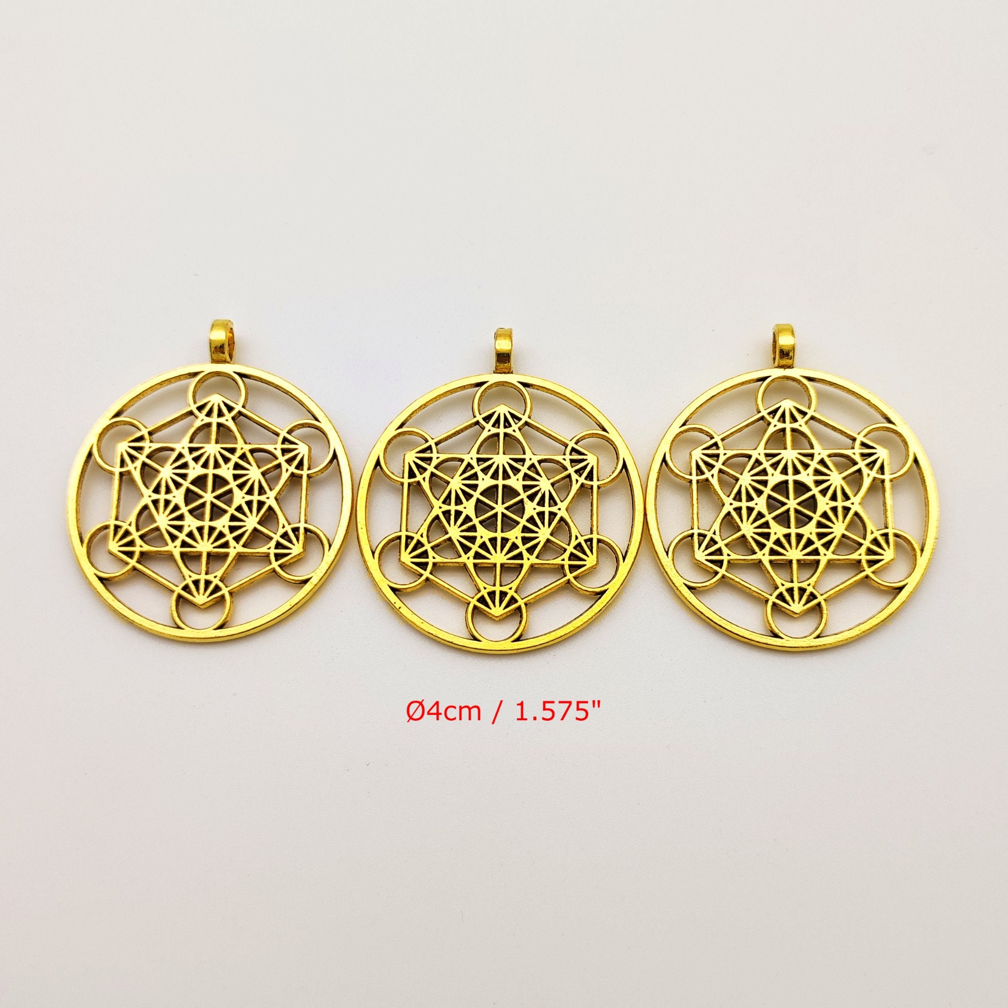 Metatron's Cube Metal Charm Sacred Geometry Mandala Orgone Supplies ...
