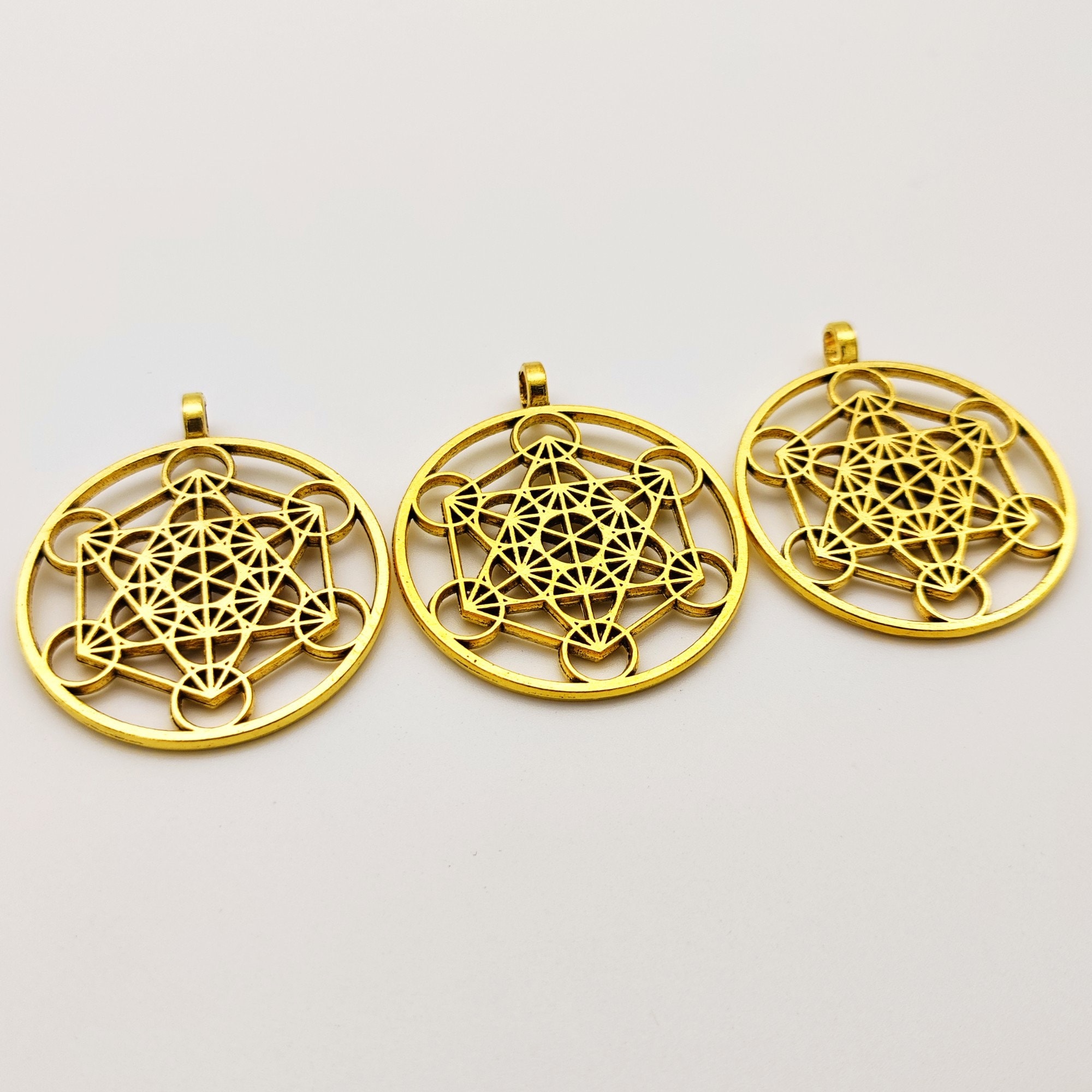 Metatron's Cube Metal Charm Sacred Geometry Mandala Orgone Supplies ...