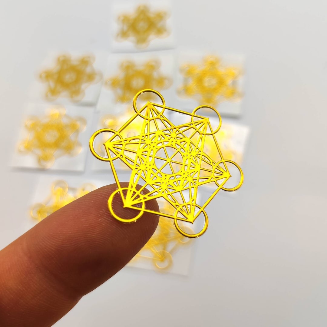 5 Pcs of Metatron (3.6cm/1.417 Inch) Sacred Geometry Metal Sticker ...
