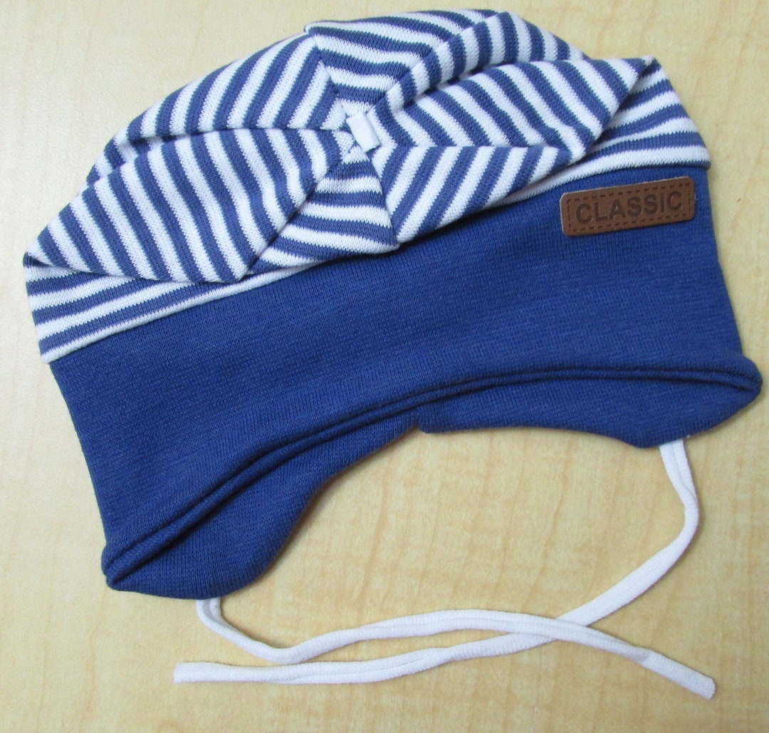 Baby hat with ties, infant hat with strings,COTTON hat, pilot cap, boys ...