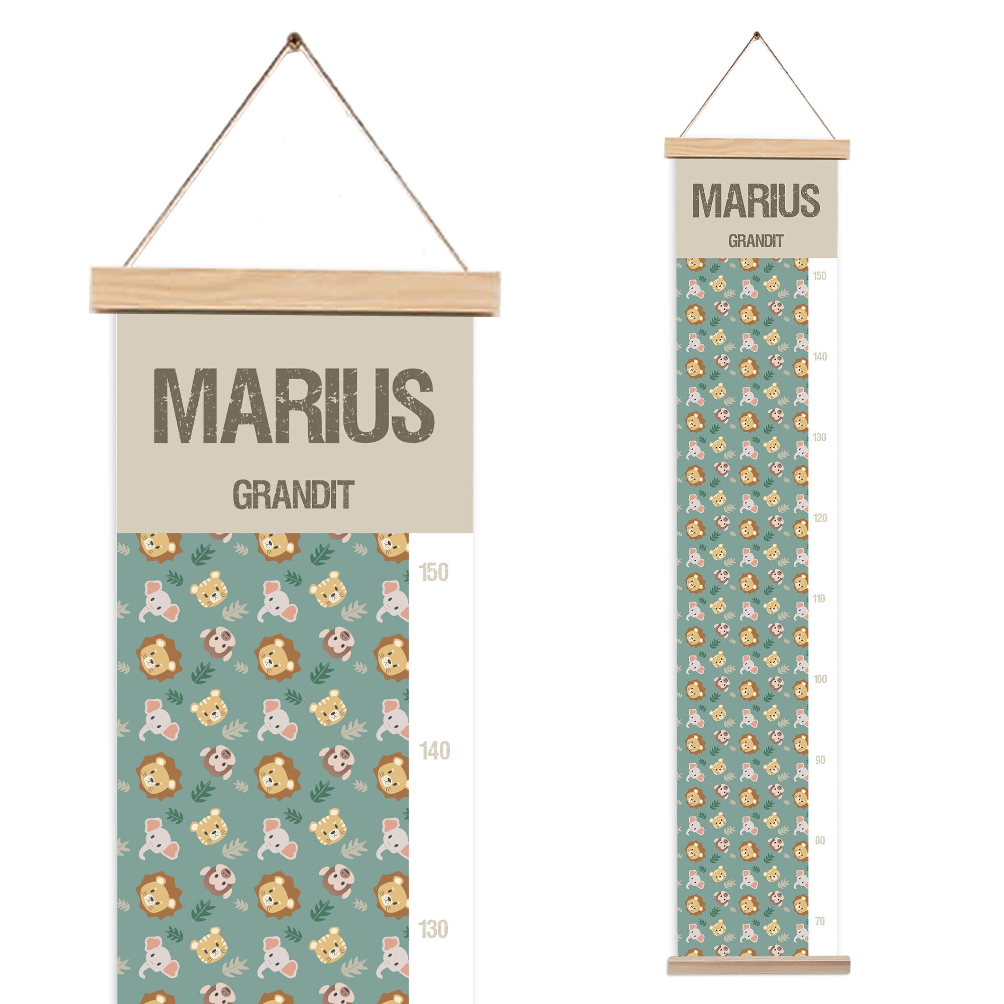 Fabric Height Chart Personalized With Baby's First Name Cars, Safari ...