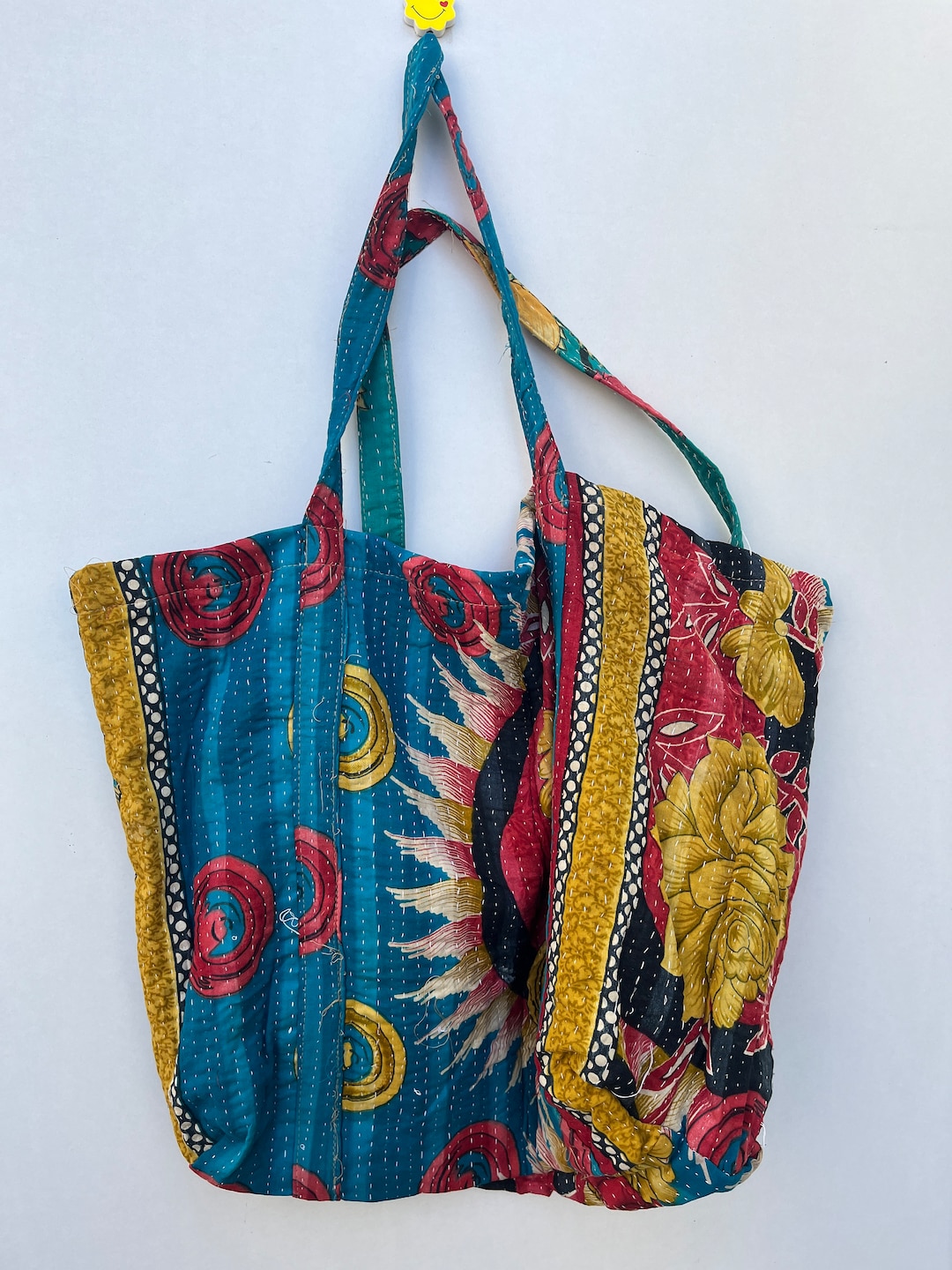 Indian Handmade Cotton Kantha Bag, Handmade Tote Bags, Vintage Kantha ...