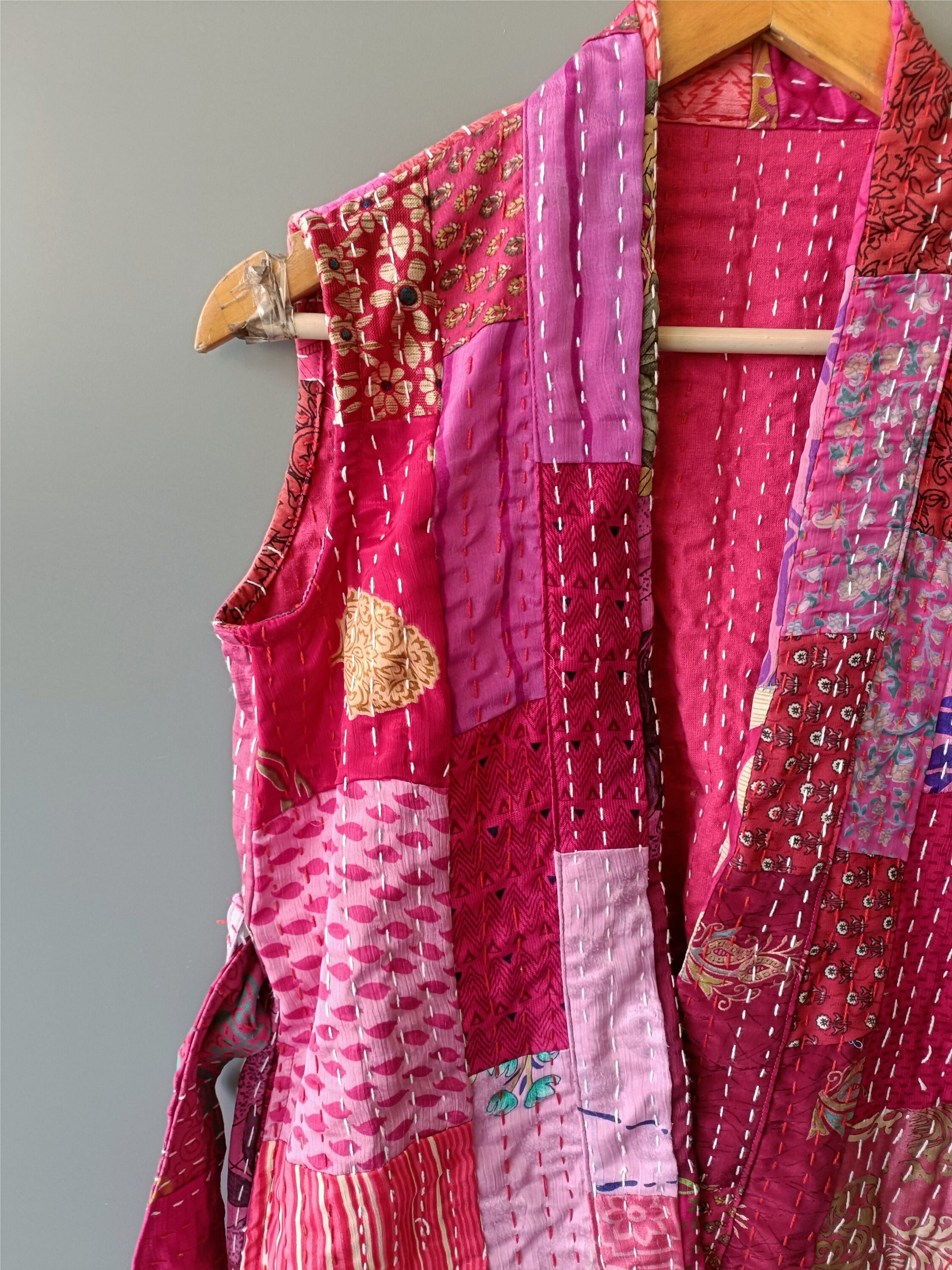 Kantha Vest Coat Indian Handmade Cotton Vest Jacket Women - Etsy