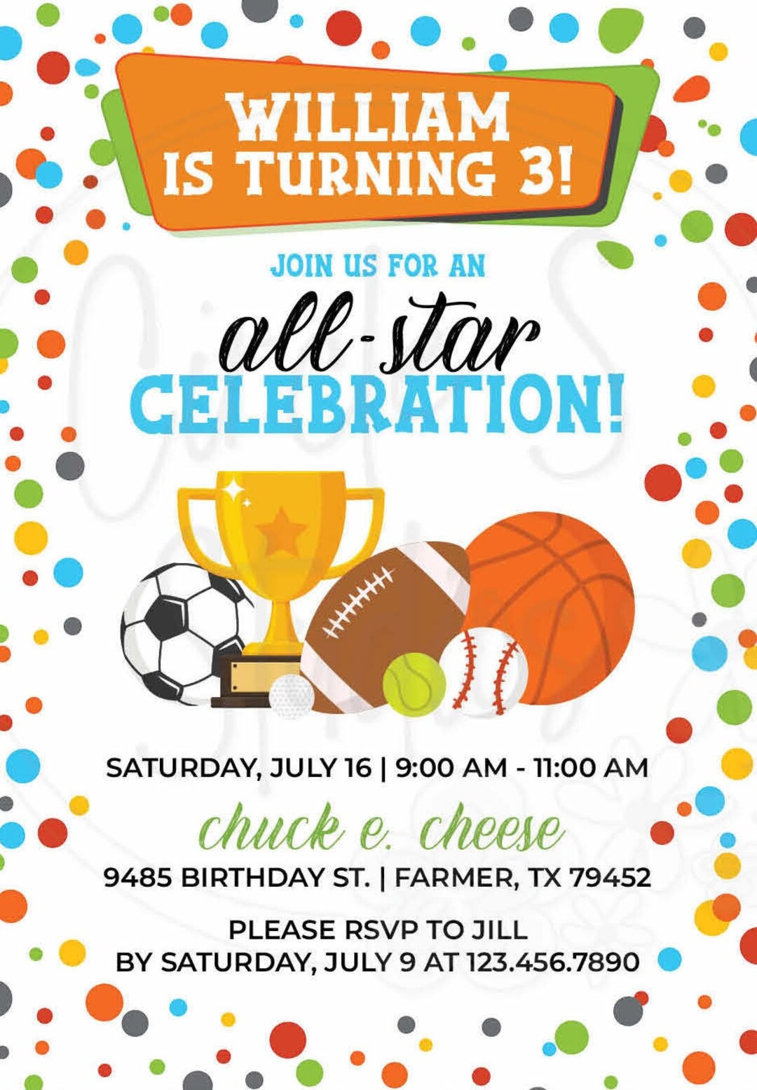 All-star Sports Birthday Invitation Package - Etsy