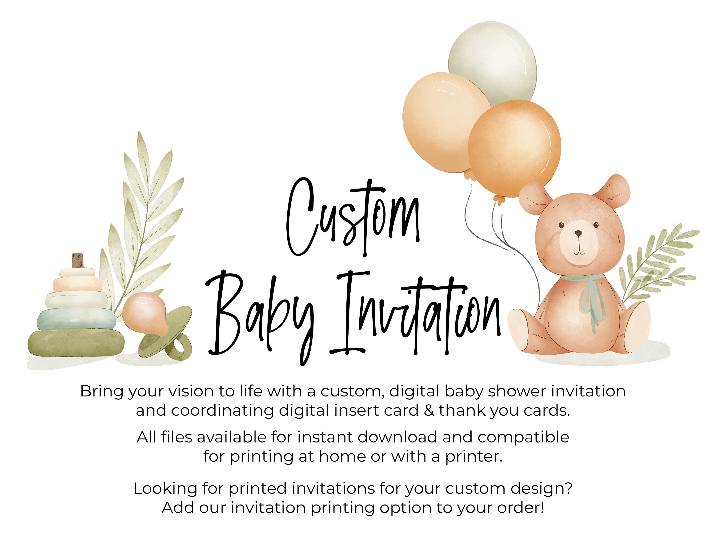 Digital Custom Baby Shower Invitation - Etsy