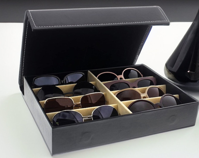 Sunglasses Case Personalized Leather Black Multi Sunglasses Case ...