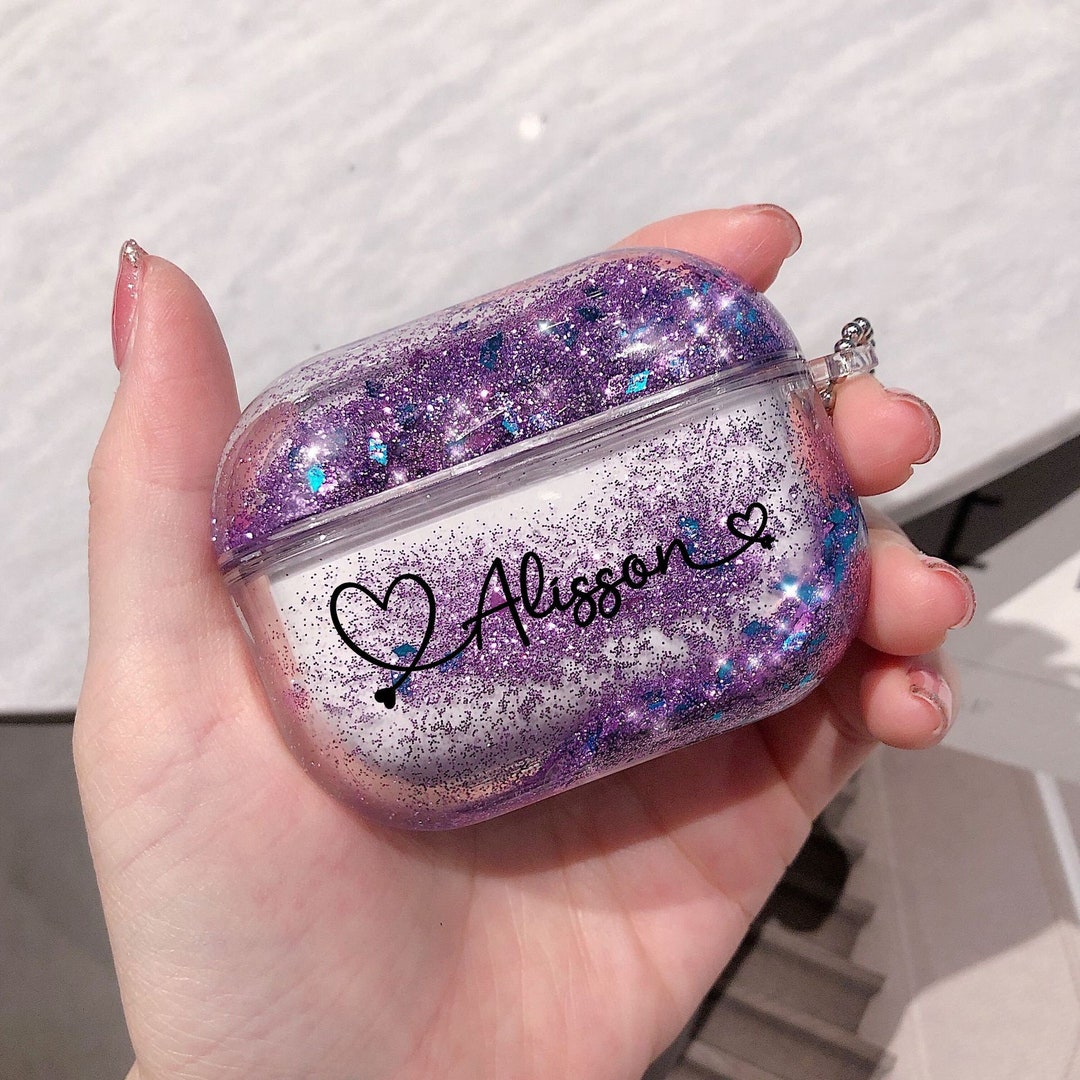 Purple Glitter Case for Airpods Pro Custom Personalized Airpods 3 Case ...