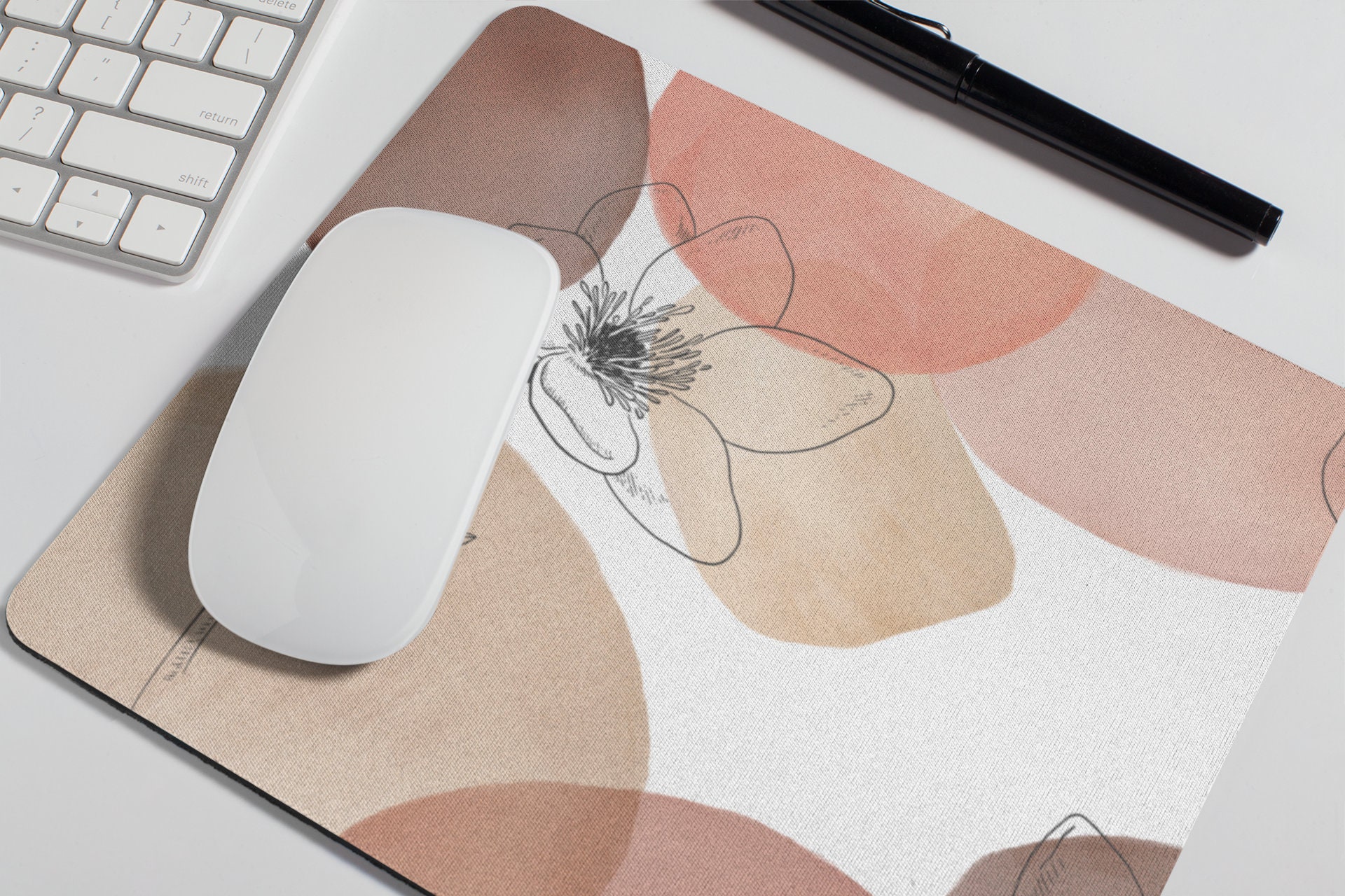 Mousepad Terracotta Abstract Mouse Pad Beige Office Decor for Desk ...