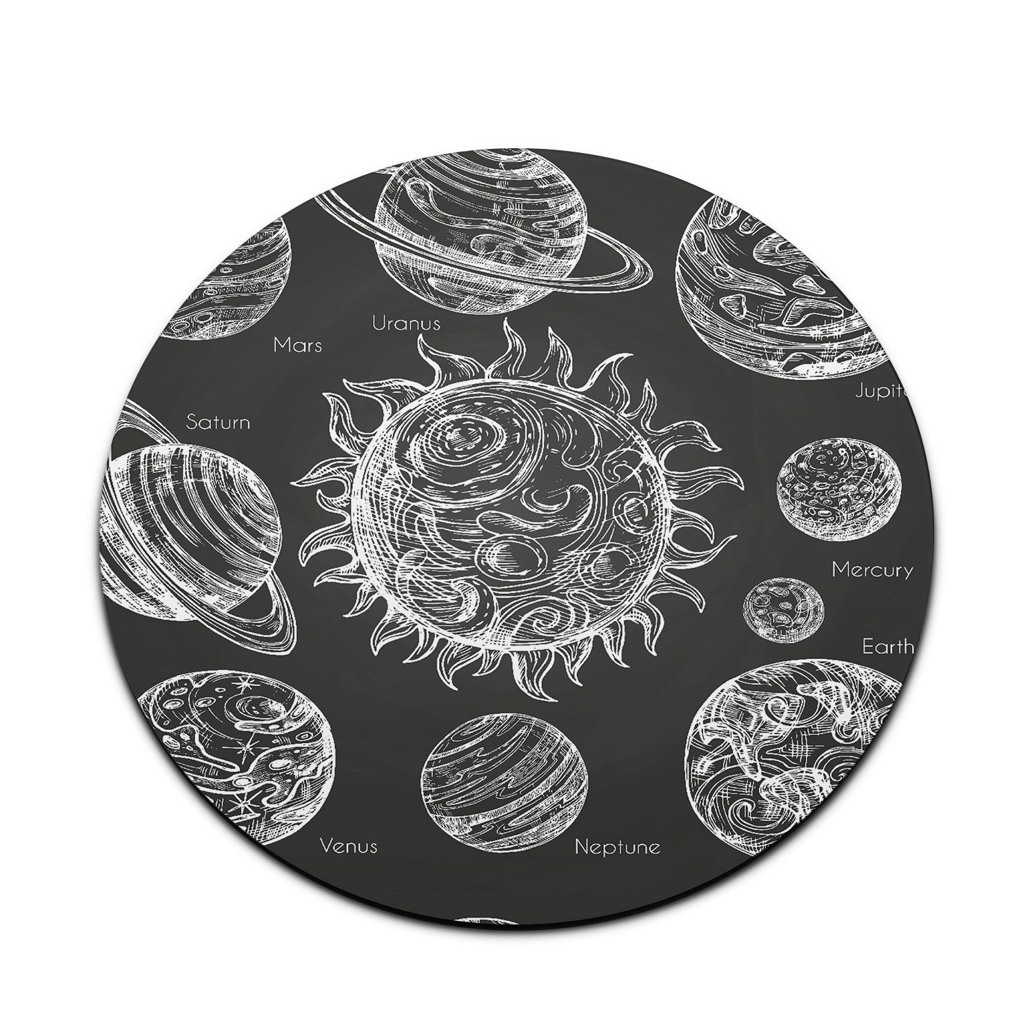 Planets Mouse pad Solar System Mousepad Astronomy Office Decor | Etsy