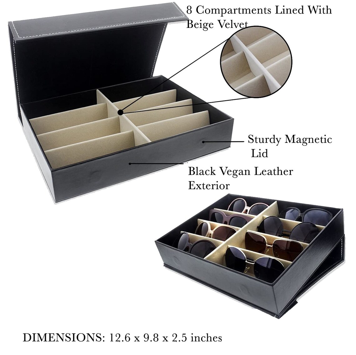 Sunglasses Case Personalized Leather Black Multi Sunglasses - Etsy