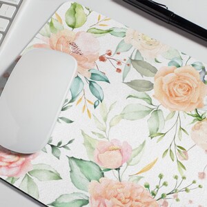 Custom Mouse Pad Personalized Mousepad Floral Monogram Office Decor for ...