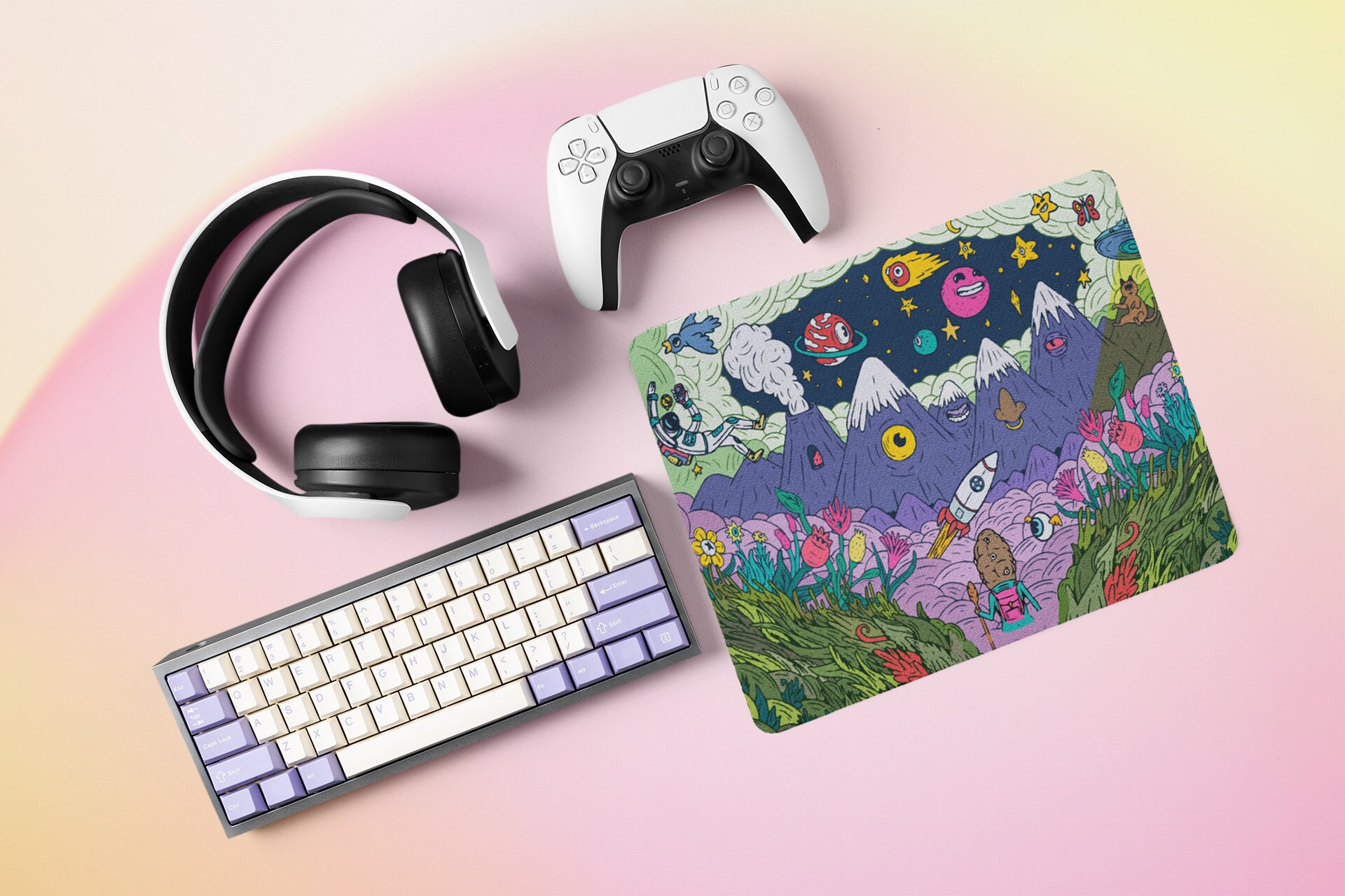 Mouse Pad Monsters Psychedelic Mousepad Office Decor for Women - Etsy