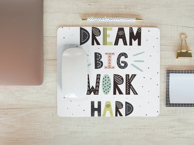 Mouse Pad Motivational Mousepad Dream Big Office Decor for - Etsy