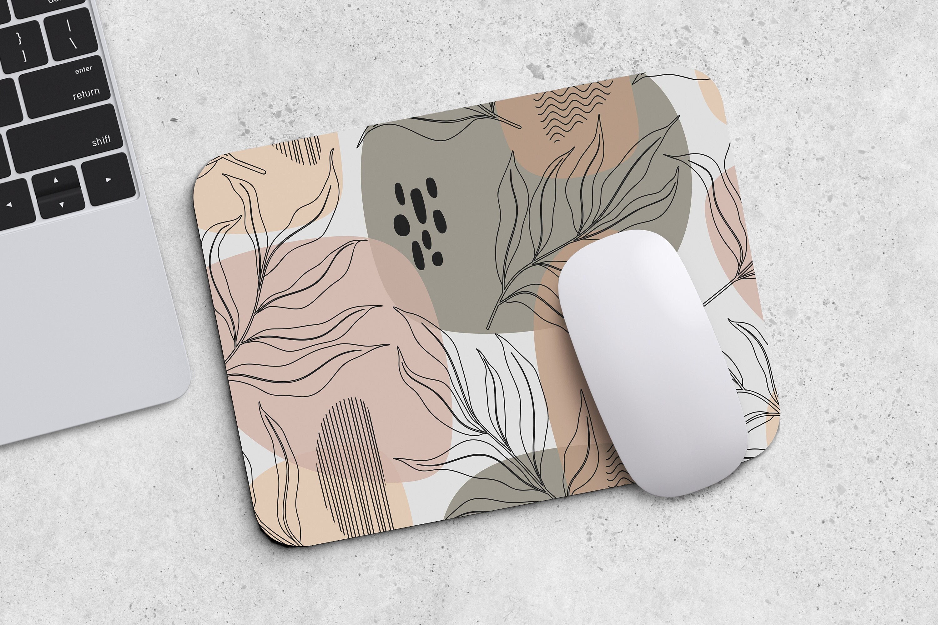 Aesthetic Abstract Mouse Pad Modern Mousepad Office Decor for Women ...