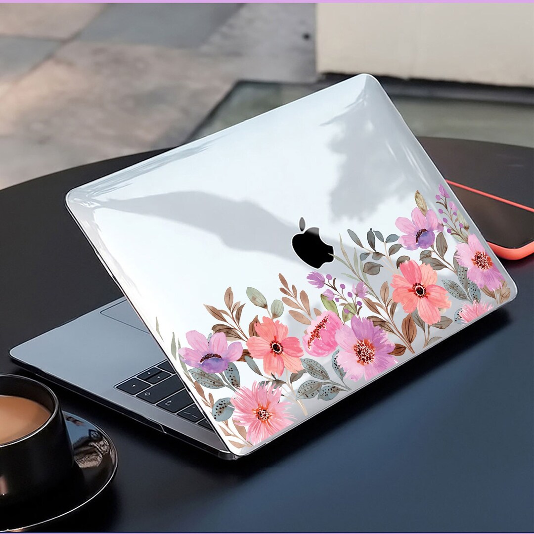 Peonies Case for MacBook Pro Clear Watercolors Flowers MacBook Air M3 ...