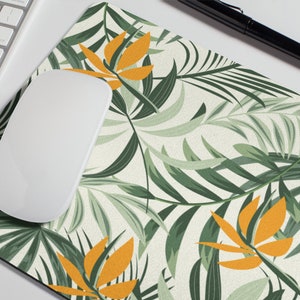 Mouse Pad Tropical Mousepad Plants Office Decor Desk Mat Flowers ...