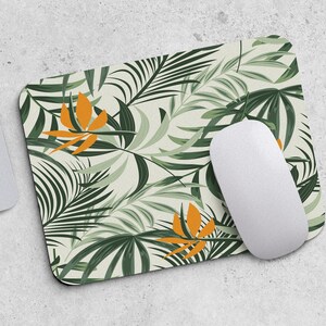 Mouse Pad Tropical Mousepad Plants Office Decor Desk Mat Flowers ...