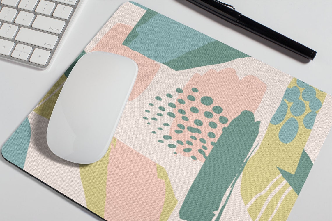 Aesthetic Mouse Pad Modern Abstract Mousepad Pink Office Decor - Etsy