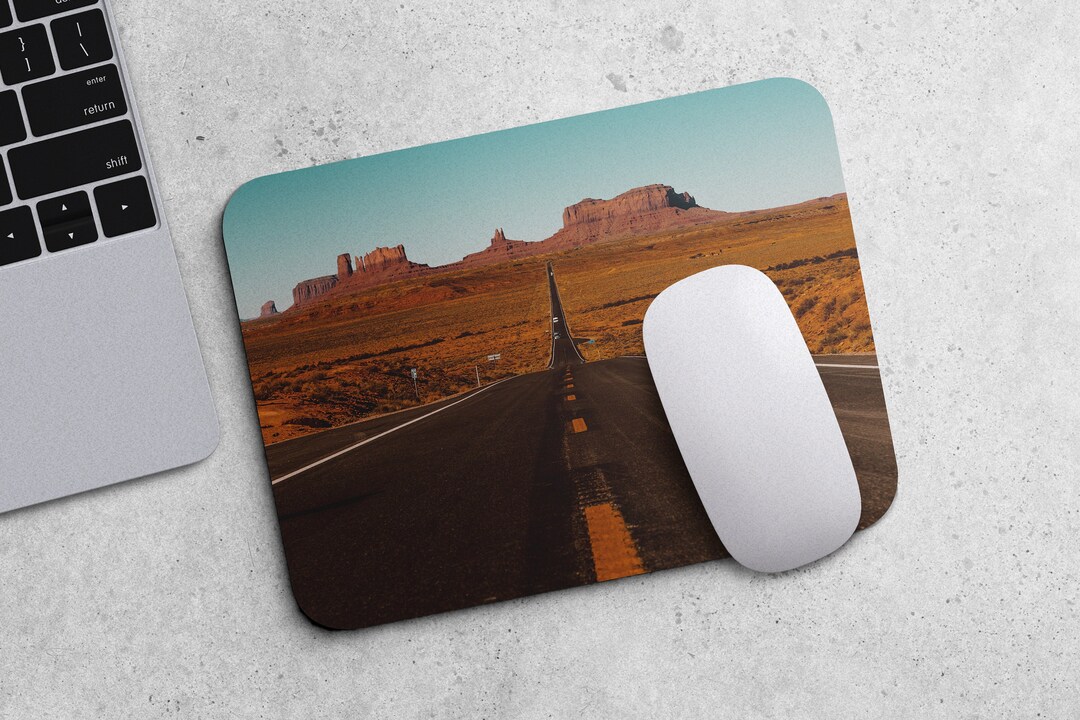 Desert Mouse Pad Nature Mountains Mousepad Arizona Road Office Decor ...
