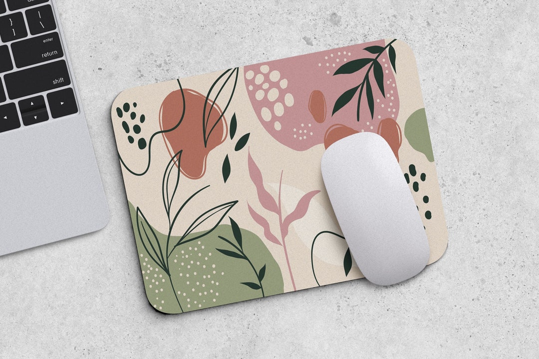 Mousepad Aesthetic Abstract Mouse Pad Office Decor Beige Desk Mat ...