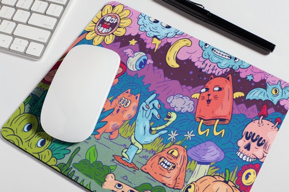 Mouse Pad Monsters Psychedelic Mousepad Office Decor for Women - Etsy