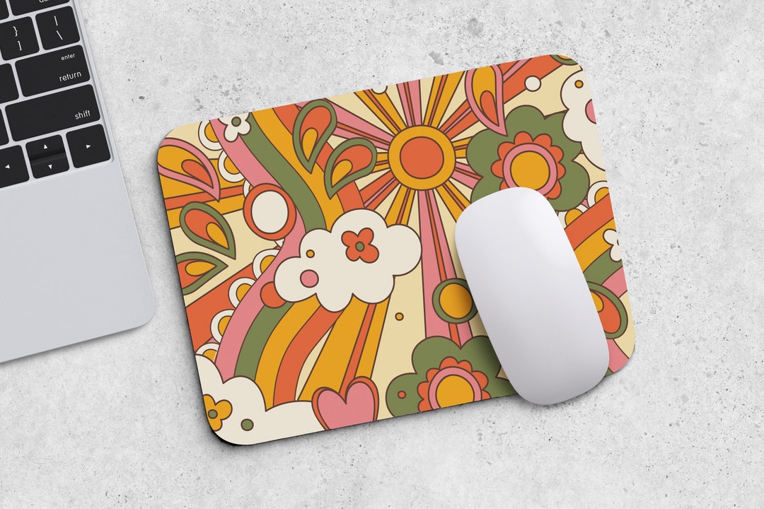Mousepad Hippie Mouse Pad Aesthetic 70s Office Decor Desk Mat ...