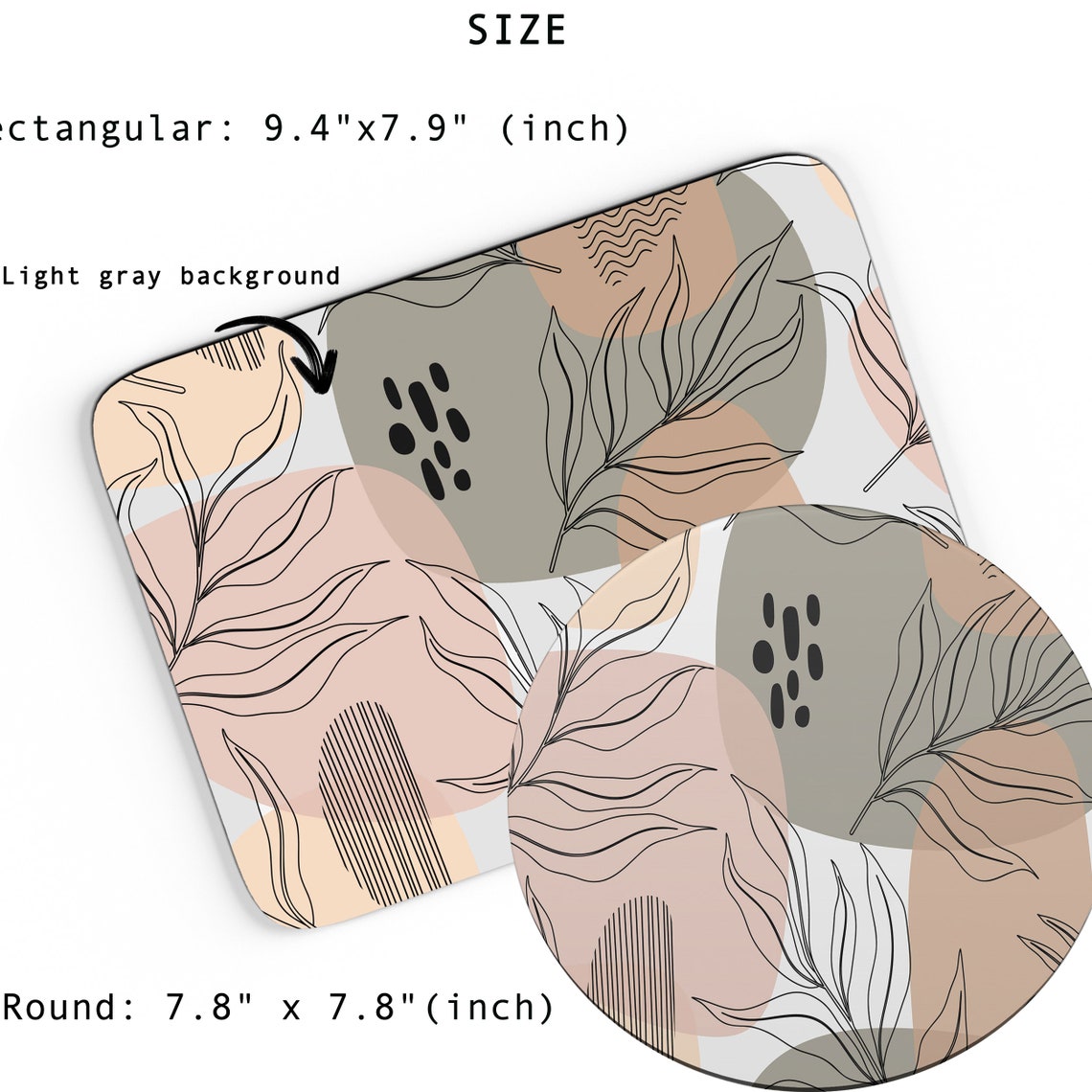 Aesthetic Abstract Mouse Pad Modern Mousepad Office Decor for Women ...