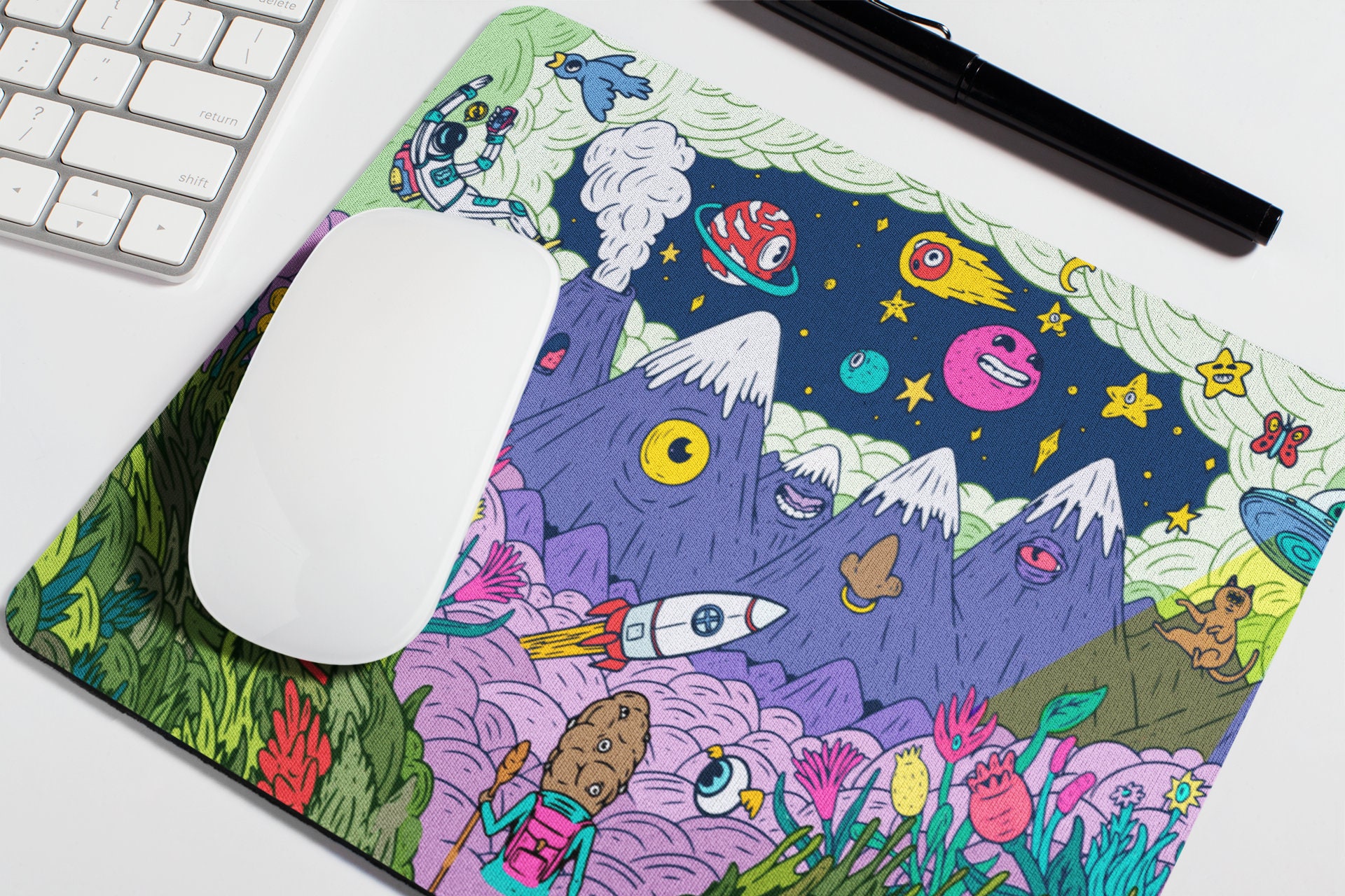 Mouse Pad Monsters Psychedelic Mousepad Office Decor for Women - Etsy