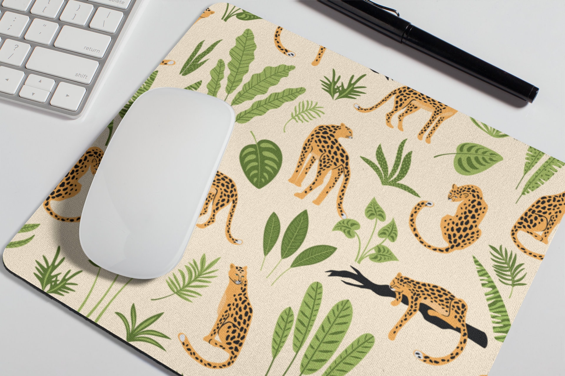 Aesthetic Mouse Pad Vintage Cheetah Mousepad Beige Office - Etsy