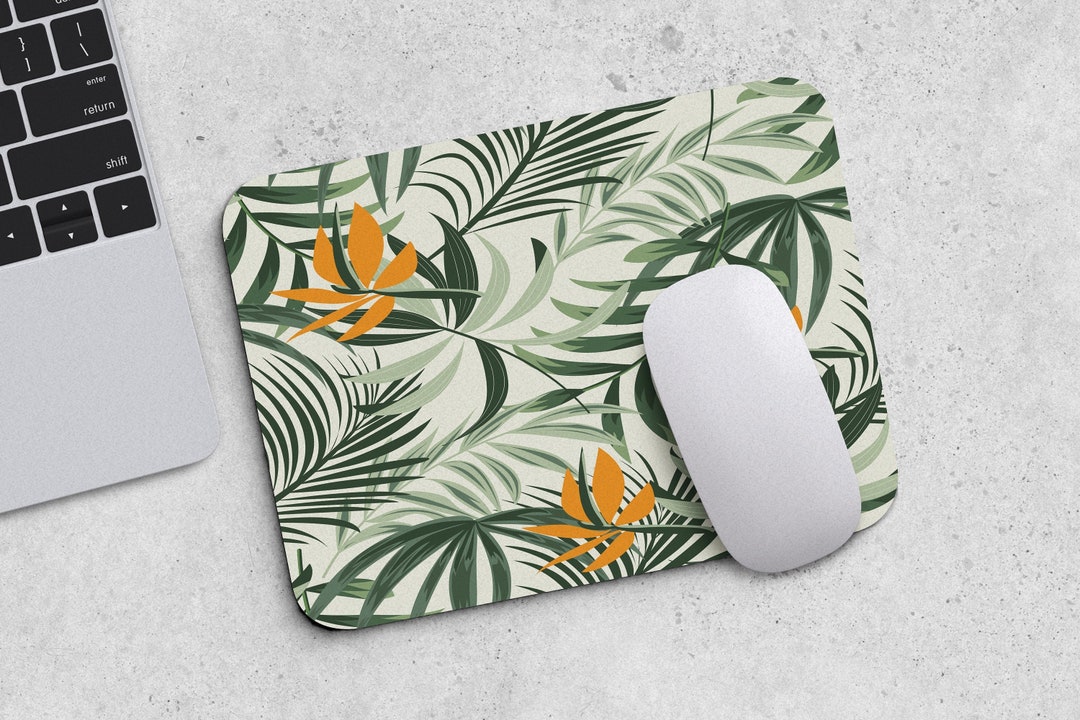 Mouse Pad Tropical Mousepad Plants Office Decor Desk Mat Flowers ...