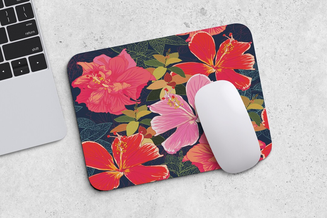 Mouse Pad Flowers Mousepad Summer Cute Office Decor Desk Mat ...