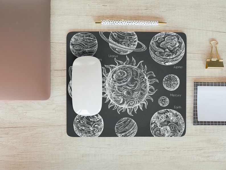 Planets Mouse Pad Solar System Mousepad Astronomy Office Decor - Etsy