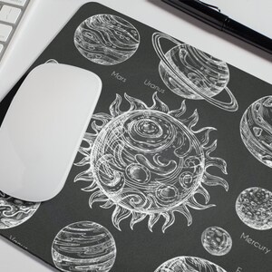 Planets Mouse Pad Solar System Mousepad Astronomy Office Decor Desk Mat ...