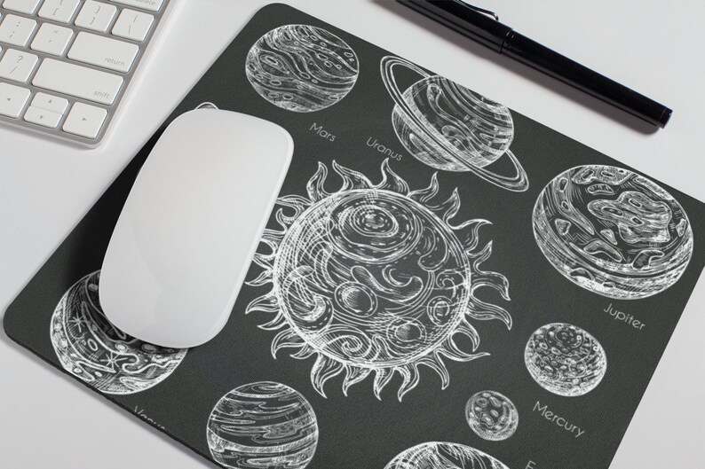 Planets Mouse Pad Solar System Mousepad Astronomy Office Decor - Etsy