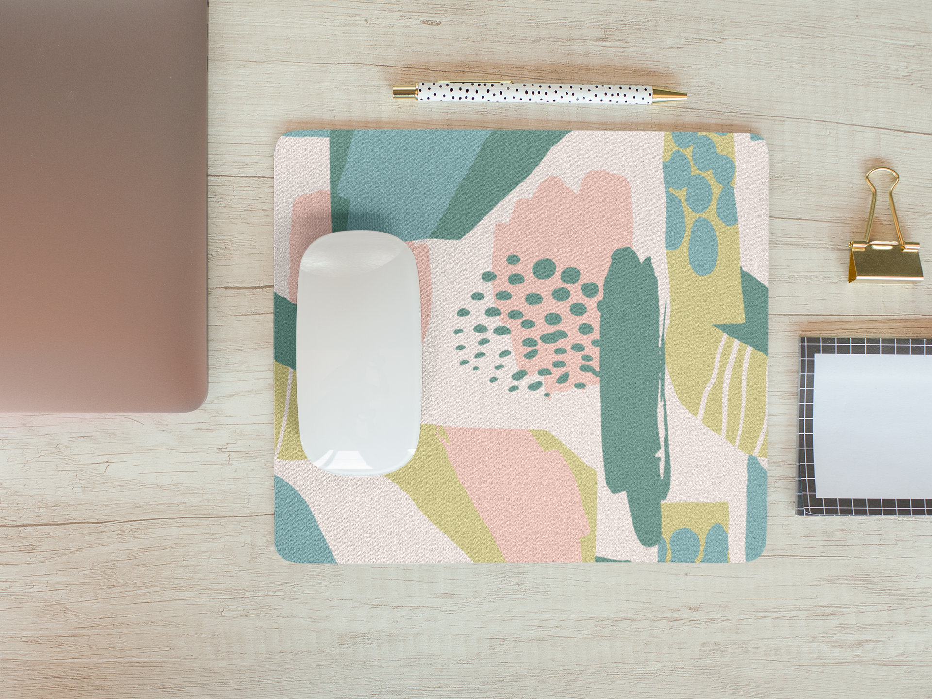 Aesthetic Mouse Pad Modern Abstract Mousepad Pink Office Decor | Etsy