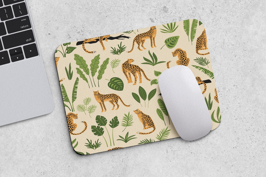 Aesthetic Mouse Pad Vintage Cheetah Mousepad Beige Office Decor Desk ...