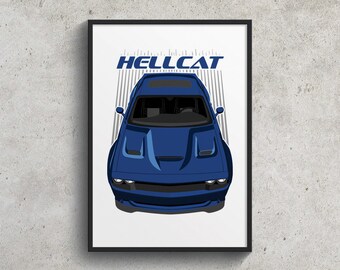 Dodge Challenger Hellcat Poster Red Hellcat print | Etsy