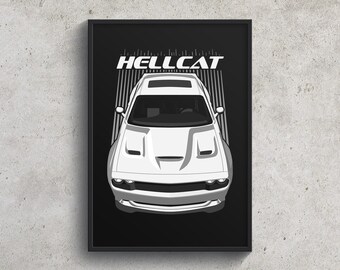 Dodge Challenger Hellcat Poster Red Hellcat print | Etsy