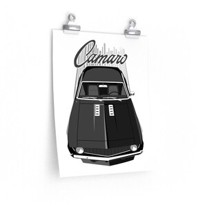 Chevrolet Camaro 1st Generation 1969 Poster Black muscle | Etsy