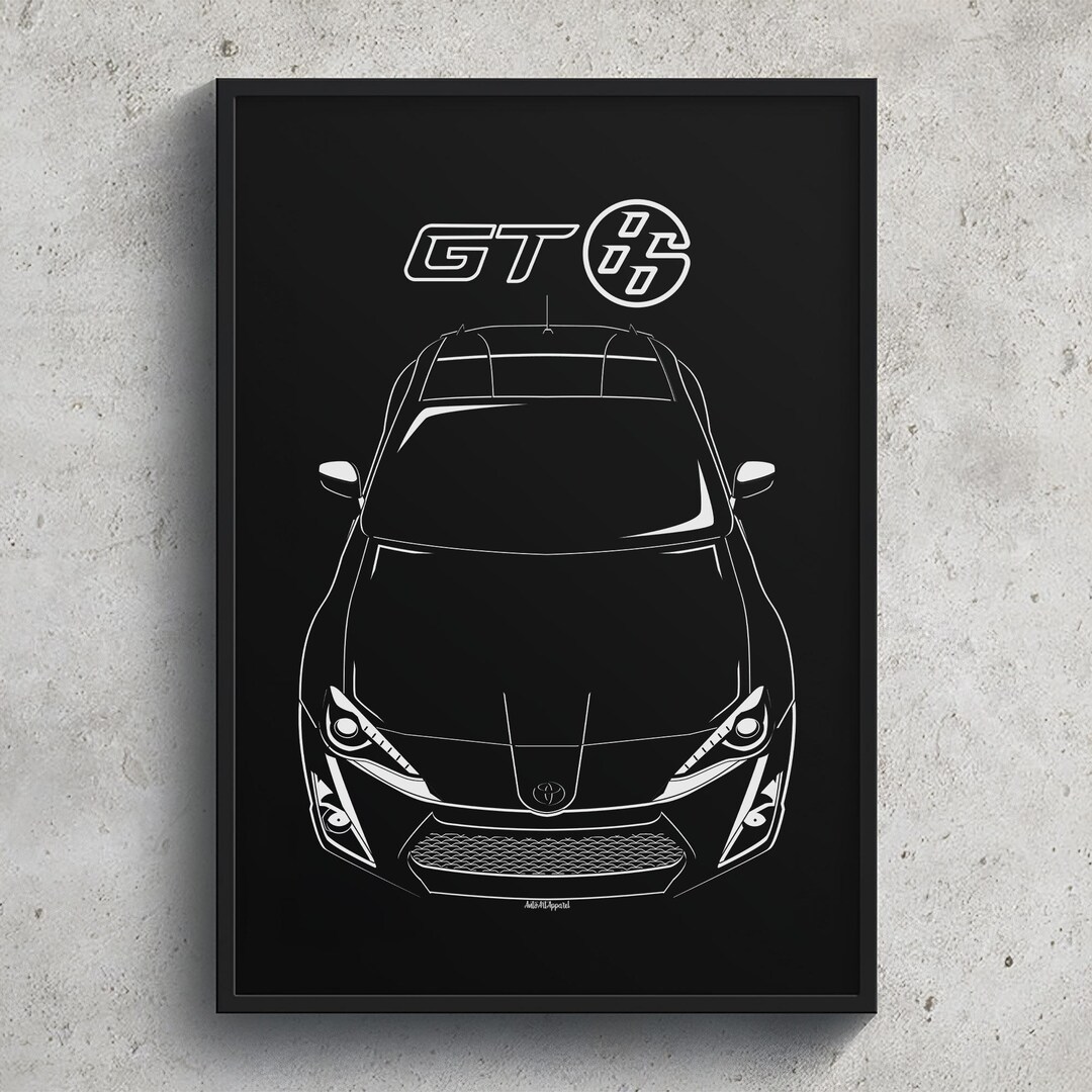Toyota GT86 Poster JDM Print Man Cave Decor Garage Wall Art Car Minimal ...