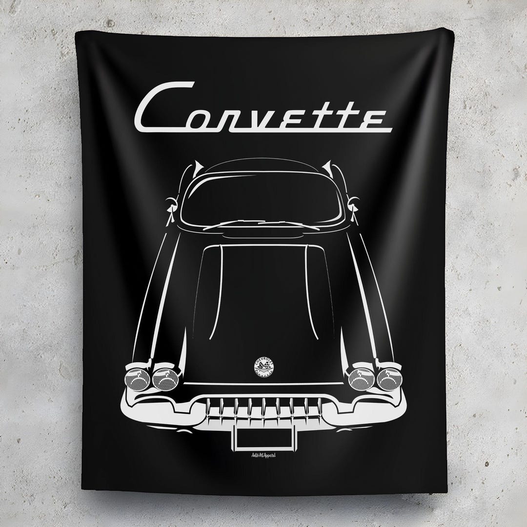 Chevrolet Corvette C1 1958 1960 Wall Tapestry Classic Chevy Garage ...